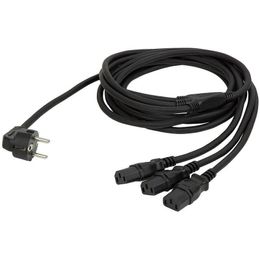 Showtec Schutzkontakt auf 3x Kaltger&auml;te ( IEC ) Kabel 3m