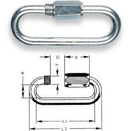 SAFETEX Kettenschnellverschluss 6 mm verzinkt, mit gro&szlig;er &Ouml;ffnung, aus verg&uuml;tetem Stahl