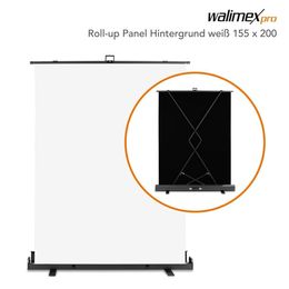 WALIMEX pro Roll-up Panel Hintergrund wei&szlig; 155x200