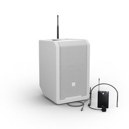 LD-Systems LD Systems ANNY 8 BPH B5 W - Tragbarer Bluetooth PA-Lautsprecher mit Akku, Mixer und 1x Headset-Mikrofon