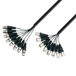 ah Cables 3 STAR LOOM 8 MF 0300 - Studio Loom Kabel - Adam Hall 8 XLR Female x 8 XLR Male - 3 m