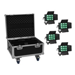 Eurolite Set 4x LED CLS-9 QCL RGB/WW 9x7W + Case