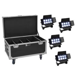 Eurolite Set 4x Multiflood IP 8x10W RGBW Wash + Case