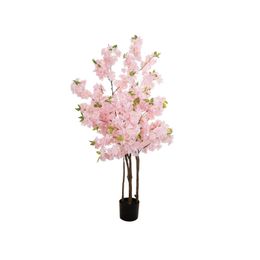 EUROPALMS Kirschbaum mit 5 St&auml;mmen, Kunstpflanze, ros&eacute;, 160cm - Bl&uuml;hender Kirschbaum
