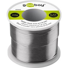 goobay L&ouml;tzinn bleifrei, &oslash; 1,0 mm, 250 g - Zusammensetzung: 0,3 % Silber, 0,7 % Kupfer, 96,5 % Zinn,