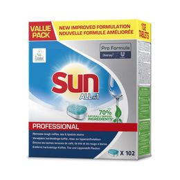 SUN Professional All-in-1-Tablets, 102Stk - 5-Phasen Tab f&uuml;r die Geschirrsp&uuml;lmaschine