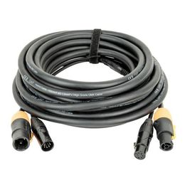 DAP-Audio DAP FP23 Hybrid Cable - Power Pro True & 5-pin XLR - DMX / Power - 10 m - schwarze Ummantelung