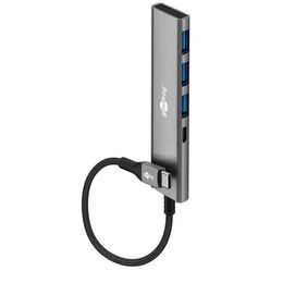 goobay Slim 4-Port USB-Hub, USB-C auf USB-C /USB-A, 5 Gbit/s