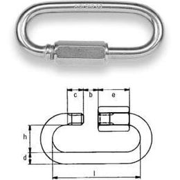 SAFETEX Kettenschnellverschluss 8 mm Edelstahl A4 DIN 56927 Form B
