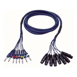 DAP-Audio Studiosnake 8 Way XLR Female to Jack Mono 3m