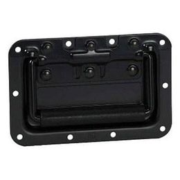 Adam Hall ah Hardware 34082 BLK - Klappgriff mittel gefedert in Einbauschale schwarz, 8 mm tief