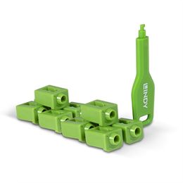 Lindy 47912 SFP Port Locks Gr&uuml;n, x 10 + 1 Schl&uuml;ssel - SFP Port Schloss Schl&uuml;ssel - Packung mit 10 Blockern, gr&uuml;n