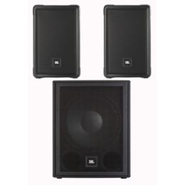 2x JBL IRX108BT Aktiver PA-Lautsprecher mit Bluetooth inkl. JBL IRX115S Subwoofer