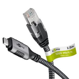 wentronic Goobay Ethernet-Kabel USB-C 3.1 auf RJ45, 2 m