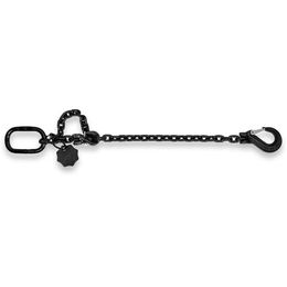 SAFETEX 1,12 t Anschlagkette 1-Strang mit Verk&uuml;rzungs-Haken mit Sicherung, 6 mm, 2 m, BLACKLINE