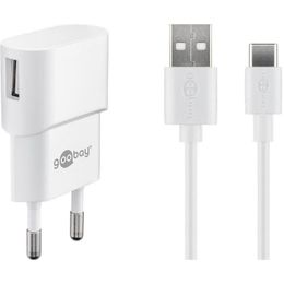 goobay Type-C Ladeset 1A, 1m -Netzteil mit USB-C Kabel