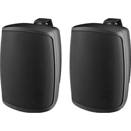 MONACOR WALL-04T/SW, 30W, ELA/ 8Ohm, IP65, 2-Wege-ELA-Lautsprecherboxen-Paar, schwarz