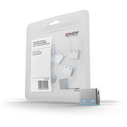 Lindy 40462 USB Typ A Port Schloss, blau, 10 St&uuml;ck - Zehn Port Schl&ouml;sser f&uuml;r USB ohne