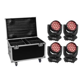 Eurolite Set 4x LED TMH-X4 + Case mit Rollen