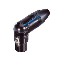 NEUTRIK NC3FRX-B, 3-polige Winkelkabelbuchse, schwarz verchromtes Geh&auml;use, Gold beschichtete Kontakte