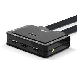 Lindy 42347 2 Port HDMI 18G, USB Typ C, USB 2.0 & Audio Cable KVM Switch - Umschalten