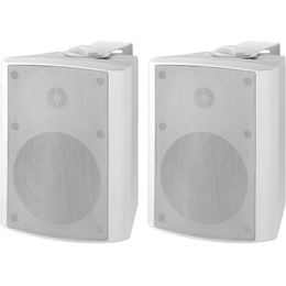 MONACOR MKA-50SET/WS, Aktives 2-Wege-Stereo-Lautsprecherboxen-System, 2 x 20 W