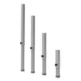 Global Truss Steckf&uuml;&szlig;e (4Stk) 60x60mm - 100-180cm f&uuml;r GT Stage Deck mit Gummikappe