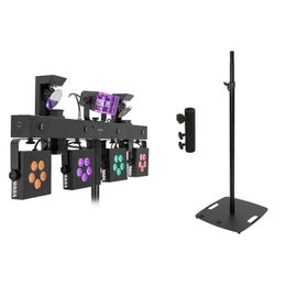 Eurolite Set LED KLS Scan Pro Next FX Kompakt-Lichtset + BPS-3 Boxenhochst&auml;nder schw