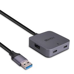 Lindy 5m USB 3.0 Hub, 4 Port - Verl&auml;ngern Sie DisplayPort 1.2-, USB KM-Ger&auml;te-, IR- und RS-232-Signale bis zu 150m