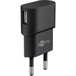 goobay USB Ladeger&auml;t 1 A, Schwarz - mit 1x USB-Buchse, flache Bauform