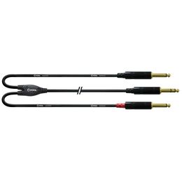 Cordial INTRO CFY 0,9 VPP - 0,9 m, REAN Klinke 6,3 mm stereo gold / 2 x Klinke 6,3 mm mono gold