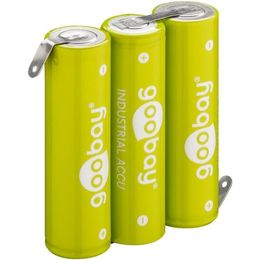 goobay 3x AA (Mignon) - 2100 mAh, Gr&uuml;n - L&ouml;tfahne (Z), Nickel-Metallhydrid Akku (NiMH), 3,6 V