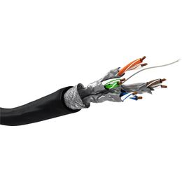 goobay CAT 7 Outdoor Netzwerkkabel, S/FTP (PiMF), Schwarz, 100 m