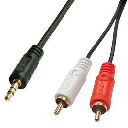 Lindy 35685 Premium Audio-Adapterkabel, 2x RCA (Cinch) Stecker an 3,5mm Klinkenstecke