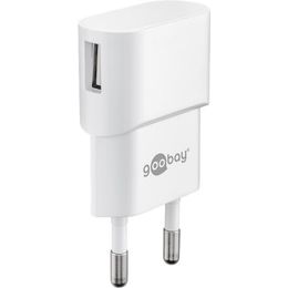 goobay USB Ladeger&auml;t 1 A, Wei&szlig; - mit 1x USB-Buchse, flache Bauform