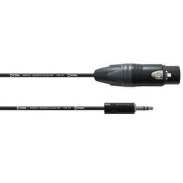 Cordial PEAK CPM 1,5 FW-UNB - 1,5 m, NEUTRIK XLR female schwarz / REAN Klinke 3,5 mm stereo