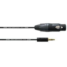 Cordial PEAK CPM 3 FW-BAL - 3,0 m, NEUTRIK XLR female schwarz / REAN Klinke 3,5 mm stereo