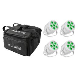Eurolite Set 4x LED Silent Par 6 QCL Floor ws + So