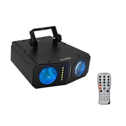 Eurolite LED DMF-4 Hybrid Flowereffekt, Scheinwerfer mit Flower- und Stroboskop-Effekt, incl. IR-Fernbedienung