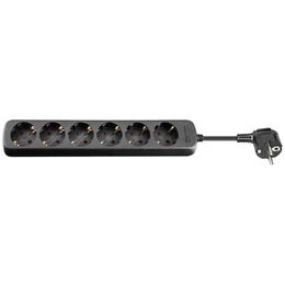 goobay Steckdosenleiste 6-fach, 1,5 m, Schwarz