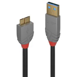Lindy 36768 3m USB 3.2 Typ A an Micro-B Kabel, 5GBit/s, Anthra Line - USB Typ A Steck