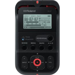 Roland R-07 - Ultraportabler Audio-Recorder mit Wireless Monitoring und Remote-Steuerung (2 Kan&auml;le / Bluetooth / LCD-Display) - in schwarz