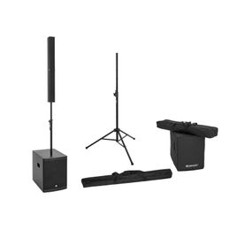 Omnitronic Set ROD-1283 Aktives S&auml;ulensystem + Boxenhochst&auml;nder + Cover Set
