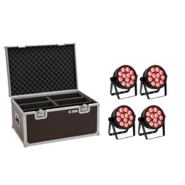 Eurolite Set 4x LED 7C-12 Silent Slim Spot + Case