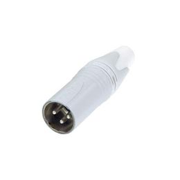 NEUTRIK NC3MXX-WT - 3-poliger male XLR Stecker mit wei&szlig; lackiertem Geh&auml;use und Silber beschichteten Kontakten