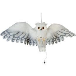 EUROPALMS Halloween Schnee-Eule, animiert, 80cm