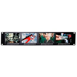 Marshall Electronics ML-454-V2, Quad 4,5-Zoll-Bildschirme Rackmount-f&auml;higer Monitor mit HDMI, 3G-SDI- und Composite-Eing&auml;ngen