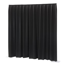 Wentex P&D Curtain - Medium Gloss Satin 300x250cm 165G Black, pleated-gefaltet