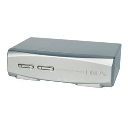 Lindy 39304 2 Port KVM Switch DisplayPort 1.2, USB 2.0 & Audio - Schaltet zwischen zw