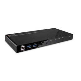 Lindy 39313 KVM Switch HDMI 4K60, USB 3.0 & Audio, 4 Port - Schaltet zwischen 4 mit HDMI und USB 3.0 Ports